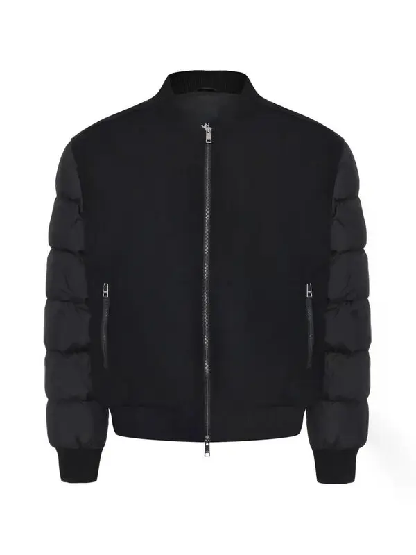Add Quilted Panelled Bomber Jacket