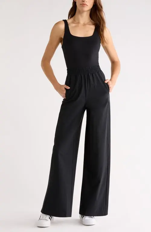 Zella Transit Wide Leg Jumpsuit - Black