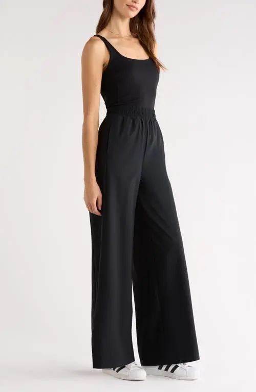 Zella Transit Wide Leg Jumpsuit - Black