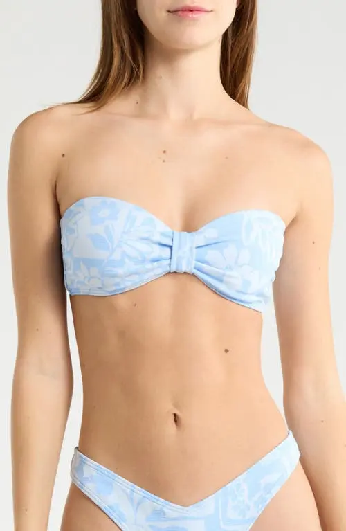 Rip Curl Pacific Coast Floral Jacquard Bikini Top - Sky Blue