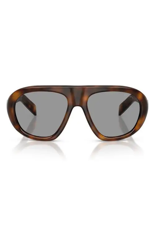Prada 57mm Irregular Sunglasses - Juniper Tortoise/grey