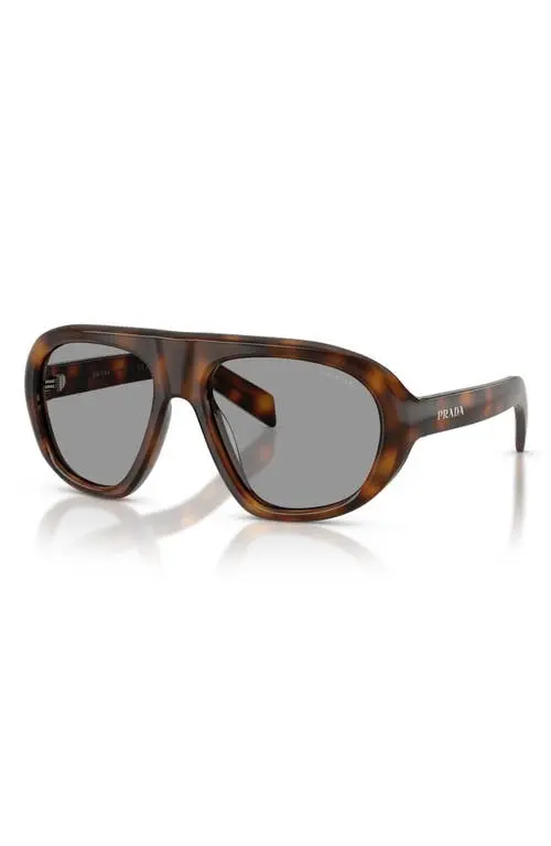 Prada 57mm Irregular Sunglasses - Juniper Tortoise/grey