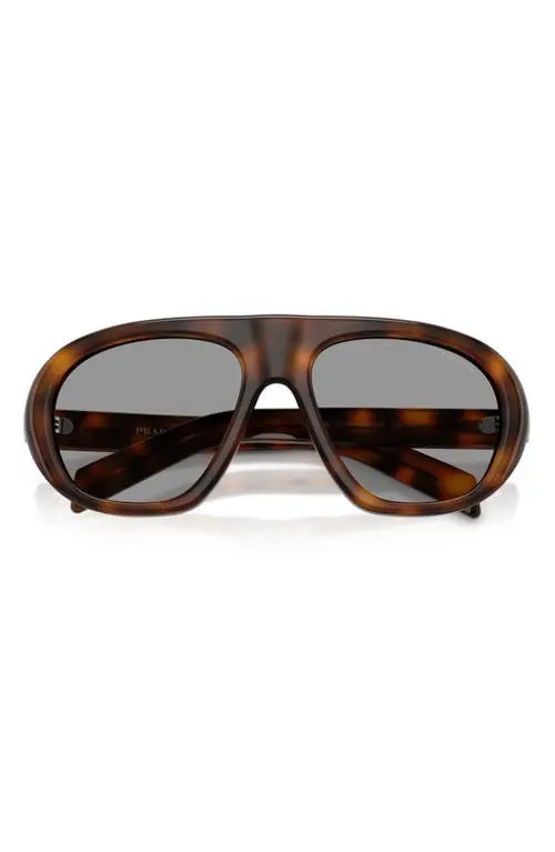 Prada 57mm Irregular Sunglasses - Juniper Tortoise/grey