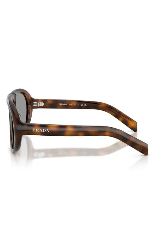 Prada 57mm Irregular Sunglasses - Juniper Tortoise/grey