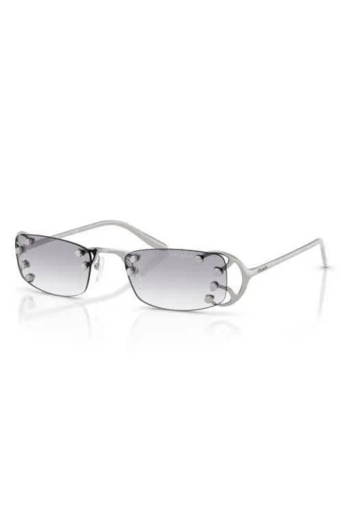 Prada 52mm Gradient Rectangular Sunglasses