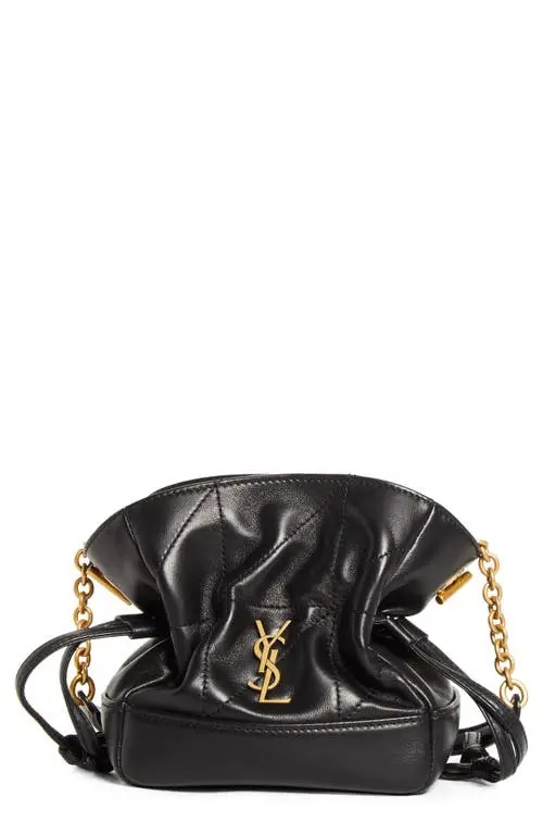 Saint Laurent Mini Jamie Leather Shoulder Bag - Noir