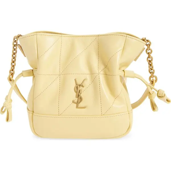 Saint Laurent Mini Jamie Leather Shoulder Bag - Soft Lemon