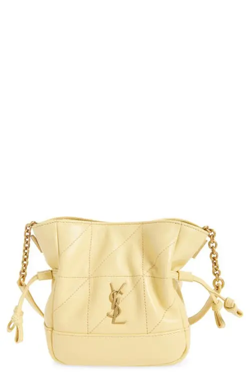 Saint Laurent Mini Jamie Leather Shoulder Bag - Soft Lemon