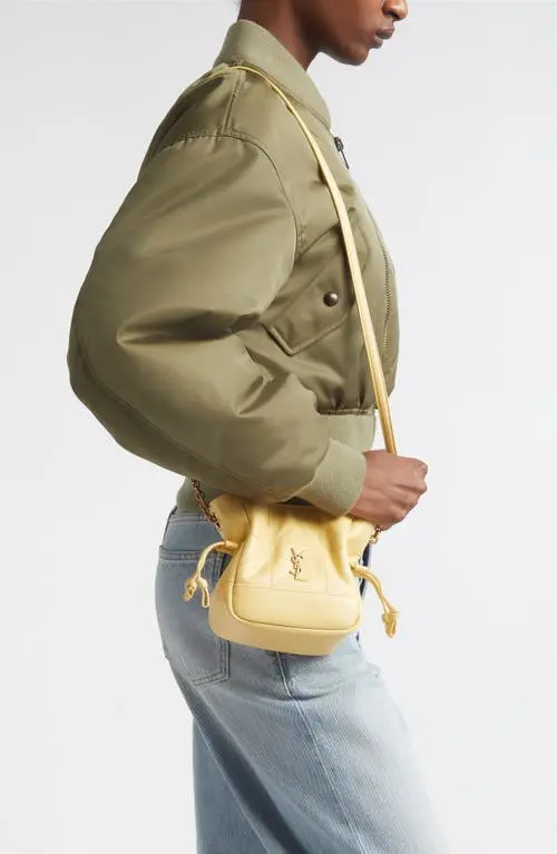 Saint Laurent Mini Jamie Leather Shoulder Bag - Soft Lemon