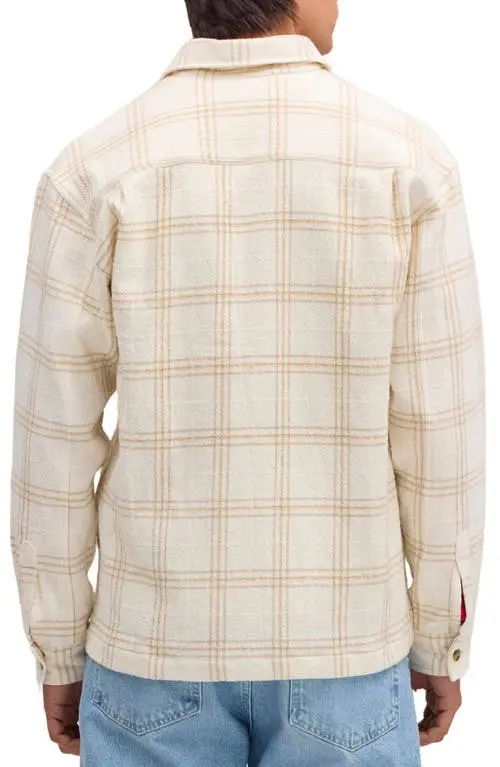 Nn07 Adwin 50059 Plaid Recycled Cotton Blend Shirt Jacket - Ivory