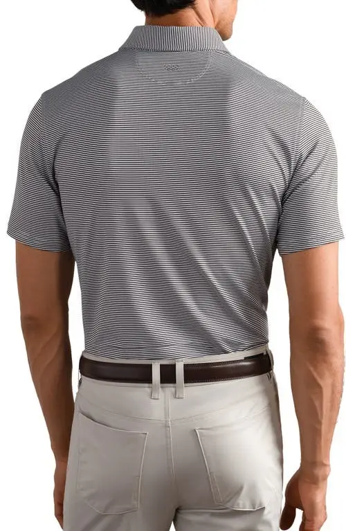 RHONE Drive Time Performance Polo - Asphalt/white Stripe