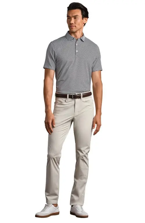 RHONE Drive Time Performance Polo - Asphalt/white Stripe