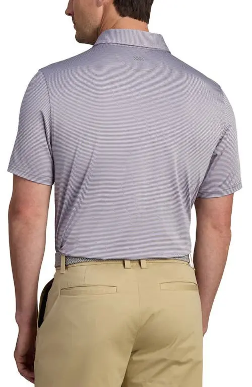 RHONE Drive Time Performance Polo - Purple Smoke Stripe
