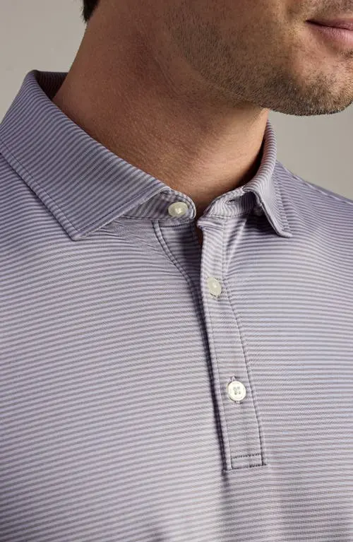 RHONE Drive Time Performance Polo - Purple Smoke Stripe