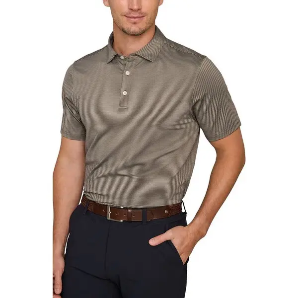 RHONE Drive Time Performance Polo - Smokey Olive Stripe