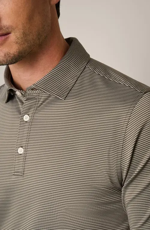RHONE Drive Time Performance Polo - Smokey Olive Stripe