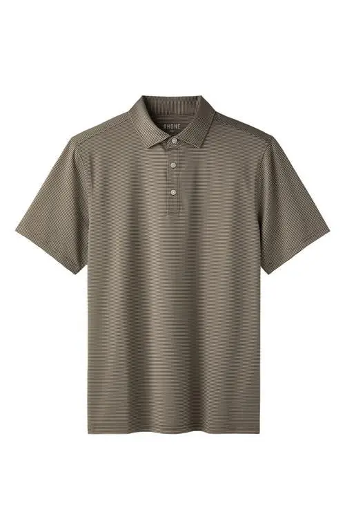 RHONE Drive Time Performance Polo - Smokey Olive Stripe