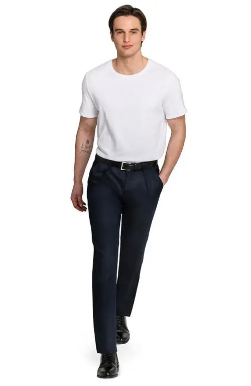 W.R.K Slim Fit Pleated Linen Blend Pants