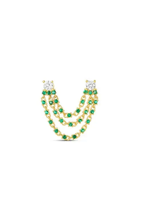 SHYMI Single Chain Earring With Cubic Zirconia - Gold