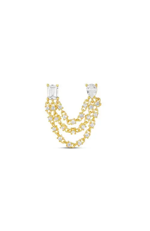 SHYMI Single Chain Earring With Cubic Zirconia - Gold
