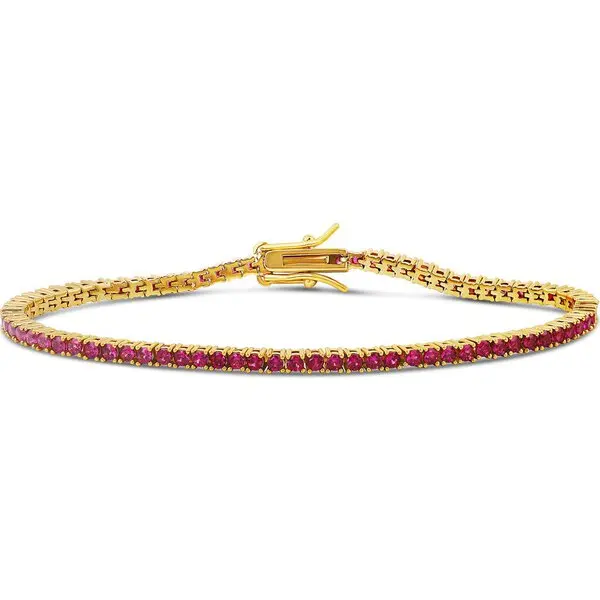 SHYMI Classic Tennis Bracelet - Gold/ruby