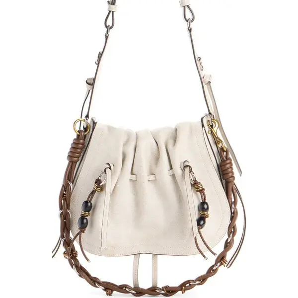 Isabel Marant Bolton Washed Leather Shoulder Bag - Chalk