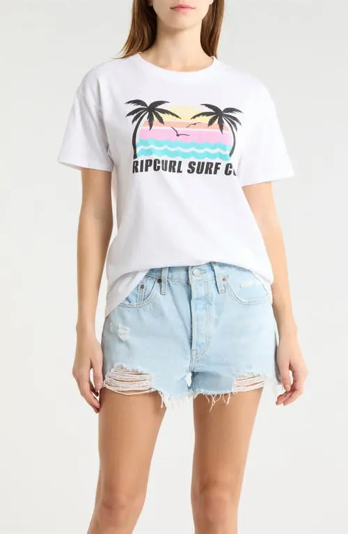 Rip Curl Malibu Relaxed Graphic T-shirt - Optical White