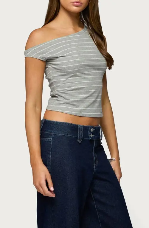 EDIKTED Keryn Stripe One-shoulder Top