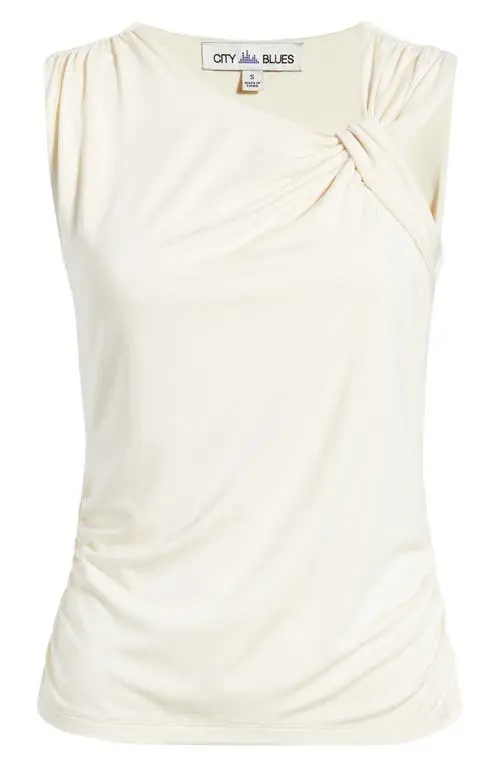 CITY BLUES Asymmetric Neck Sleeveless Top - Beige