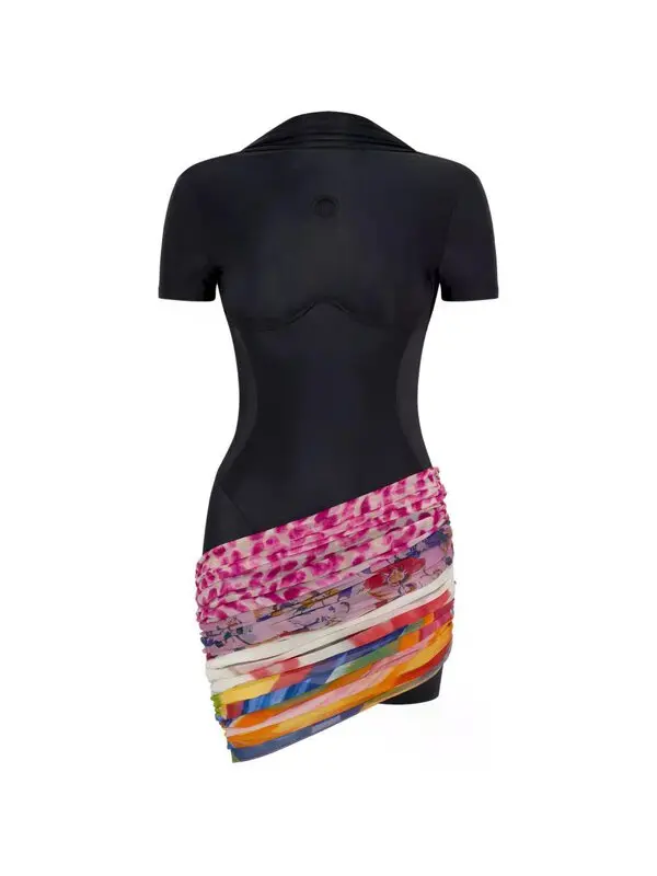 MARINE SERRE Scarves Mini Dress - Black