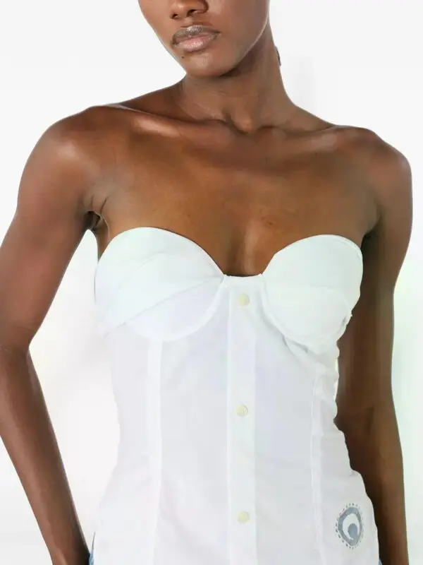 MARINE SERRE Button-fastening Bustier Top