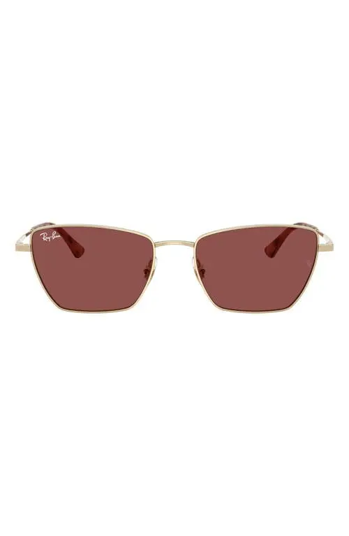 Ray-ban Drea Bio-based 53mm Polarized Irregular Cat Eye Sunglasses - Pale Gold/dark Violet