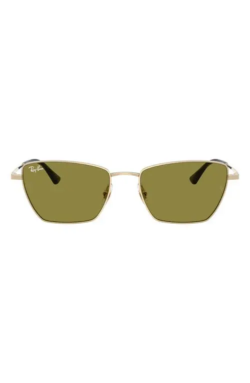 Ray-ban Drea Bio-based 53mm Polarized Irregular Cat Eye Sunglasses - Pale Gold/green