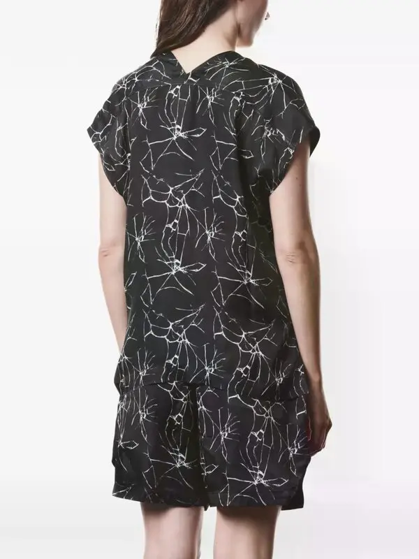THOM KROM V-neck Marble-print Blouse