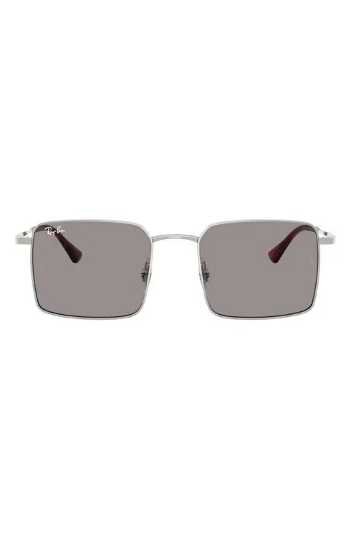 Ray-ban 50mm Square Full Rim Sunglasses - Silver/grey