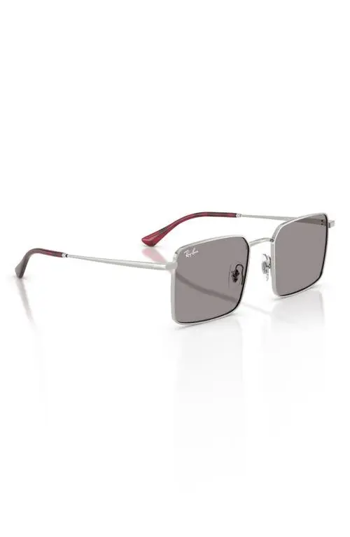 Ray-ban 50mm Square Full Rim Sunglasses - Silver/grey