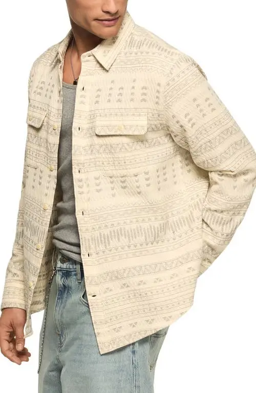 Lucky Brand Humboldt Quilted Geo Jacquard Button-up Overshirt