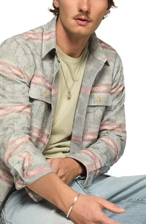 Lucky Brand Geometric Jacquard Cotton Button-up Overshirt