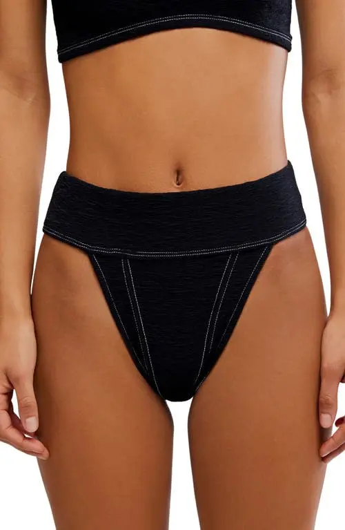Free People Dylan High-waist Bikini Bottom - Black