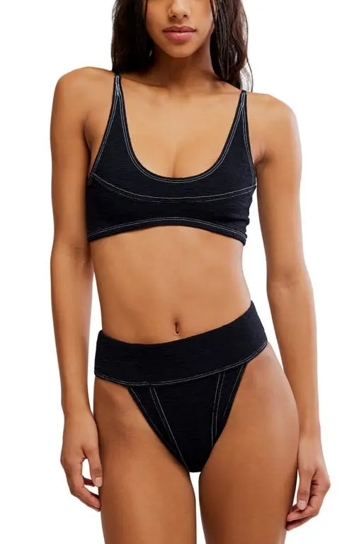 Free People Dylan High-waist Bikini Bottom - Black