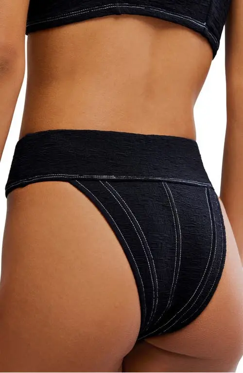FREE-EST BY FREE PEOPLE Dylan High-waist Bikini Bottom - Black