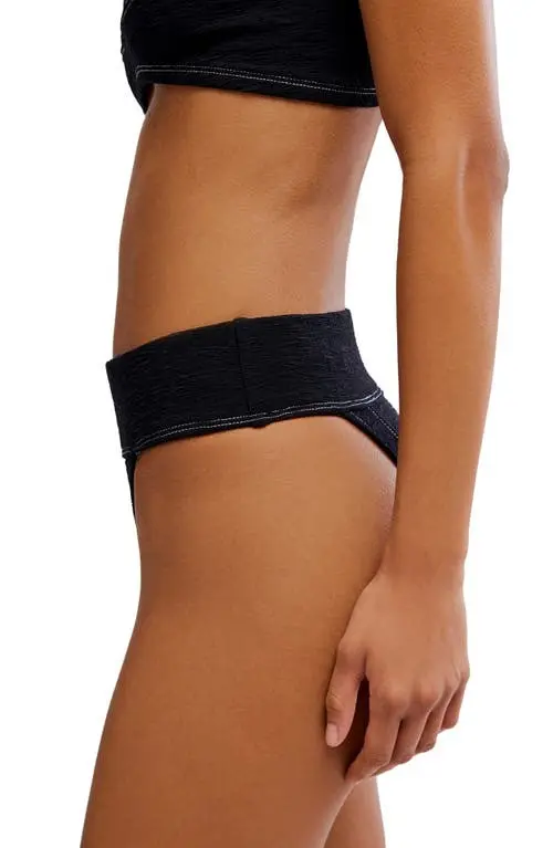 FREE-EST BY FREE PEOPLE Dylan High-waist Bikini Bottom - Black