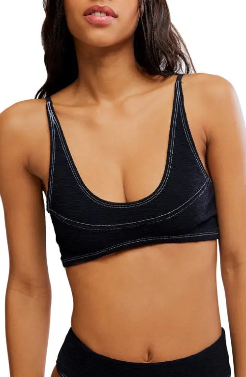 Free People Farrah Crop Bikini Top - Black