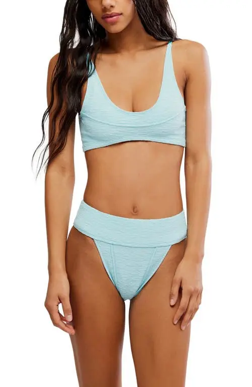 Free People Farrah Crop Bikini Top - Seasky Blue