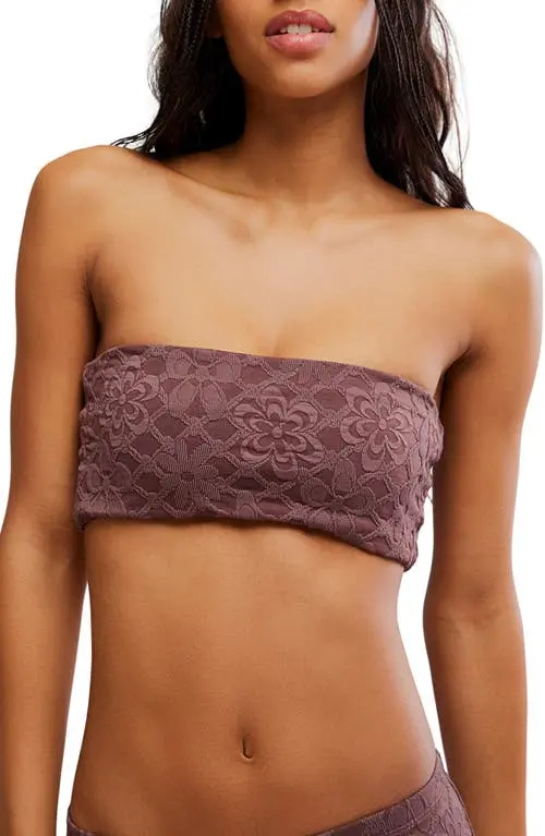 Free People Lola Strapless Bandeau Bikini Top - Brownstone