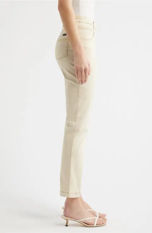 Hue Crosshatch Denim Straight Leg Leggings - Ecru