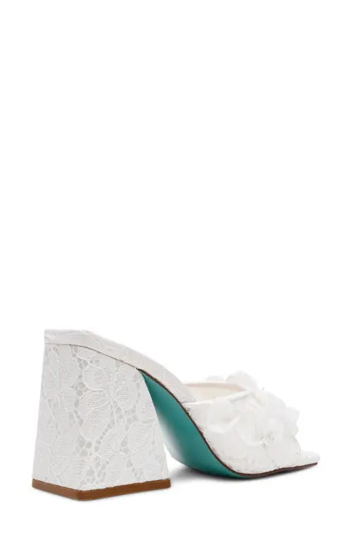 Betsey Johnson Heath Floral Tulle Slide Sandal - Ivory