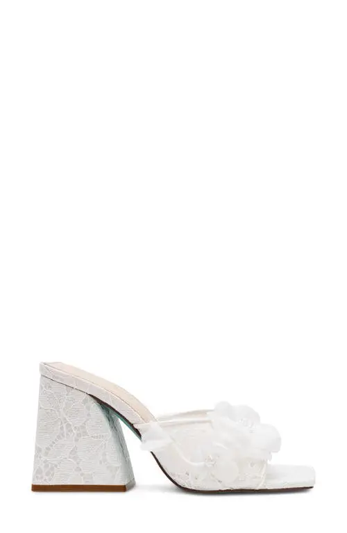 Betsey Johnson Heath Floral Tulle Slide Sandal - Ivory