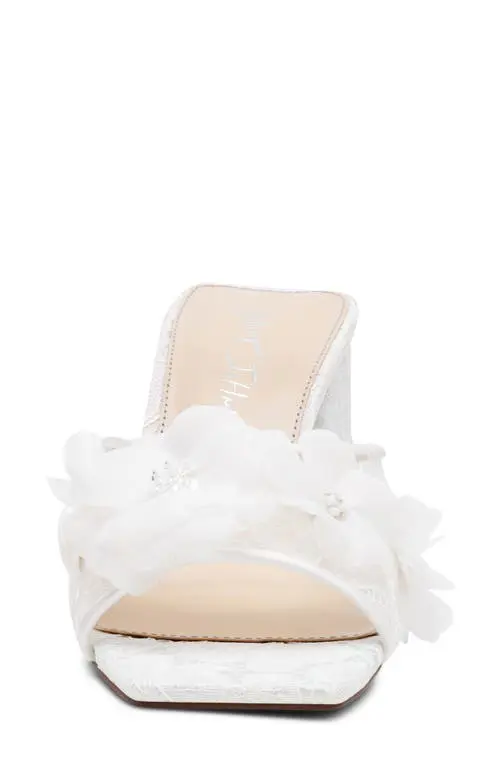 Betsey Johnson Heath Floral Tulle Slide Sandal - Ivory