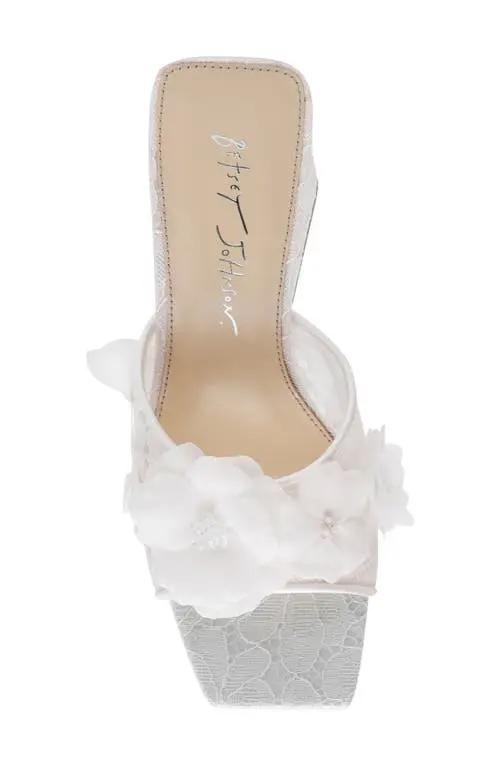 Betsey Johnson Heath Floral Tulle Slide Sandal - Ivory